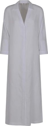 PESERICO Femme, Robes, Blanc, Taille: 40 FR Tela di lino leggera tinto pezza