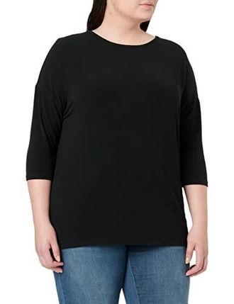 Only Carmakoma Carlamour 3/4 Top JRS Noos, Noir, 50-52 Grande Taille Femme