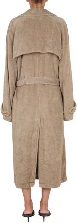 Balenciaga Towel-Terry Cotton Trench Coat - Beige