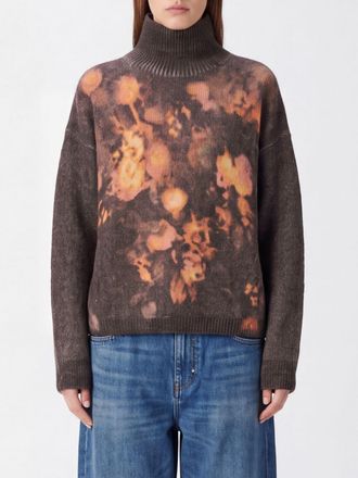 Diesel Pullover mit Trichterkragen aus Wollmischung mit abstraktem Muster und &uuml;berschnittenen Schultern