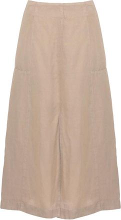 120% Lino Femme, Jupes, Beige, Taille: 48 FR Linen Midi Skirt