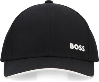 HUGO BOSS Mens Black Baseball Cap With Logo Cotton Hat