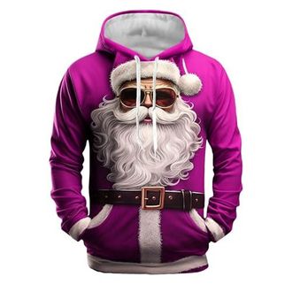 Generic Sweat à capuche de Noël amusant pour homme - Grande taille - Tenue de Noël à manches longues - Costumes de Noël tendance - Cadeaux avec poches, rose v