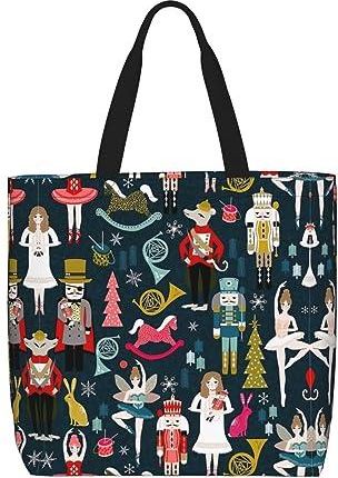 Generic Ballet Casse-Noisette Pour Femmes - Danse De No&euml;l Sac Fourre-Tout Grand Sacs Pliable Sac A Main Femmes Pour Travail Plage Voyage