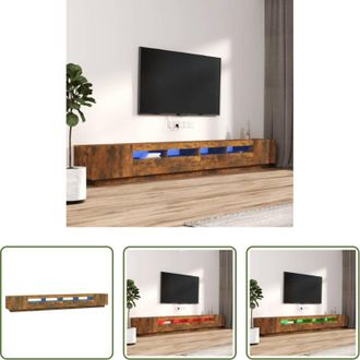 vidaXL vidaXL Holzwerkstoff - 3-tlg. TV-Schrank-Set LED-Leuchten R&auml;uchereiche Holzwerkstoff