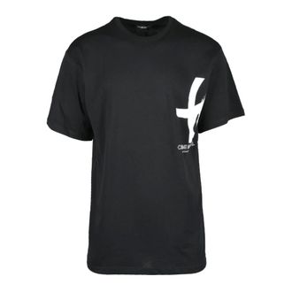 Costume National Homme, Tops, Noir, Taille: M T-shirt en coton contemporain