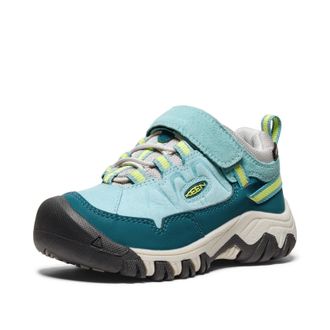 Keen Unisex-Child Targhee 4 Low Waterproof Hiking Shoes, Reef Waters/Daiquiri Green, 32/33
