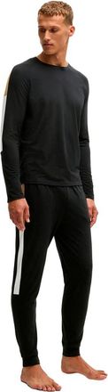 BOSS Herren Balance Long Set Pyjama aus Baumwoll-Mix mit kontrastfarbenen Eins&auml;tzen Schwarz001 XXL