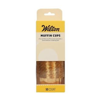 Wilton Muffin Cups Gold 50 St&uuml;ck: Backf&ouml;rmchen f&uuml;r Muffins und Cupcakes, Gl&auml;nzende Metallic-Finish, Auch ideal zum Servieren anderer Leckereien wie Petits Fo