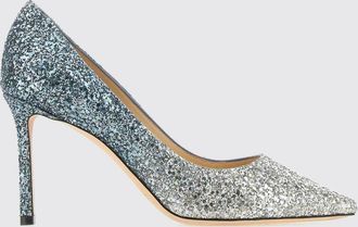 Jimmy Choo London Romy Pumps aus silberfarbenem Glitzerstoff mit hohem Stiletto-Absatz