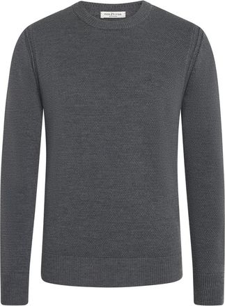 Phil Petter Pullover aus Wolle in Perlstrickmuster mit Rippbündchen in