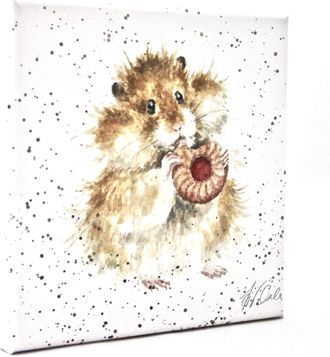 Wrendale Designs Hamster Print auf White Square Canvas 20 Zentimeter Die Di&auml;t beginnt Morgen