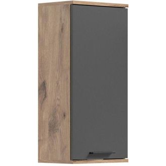 ebuy24 Ebuy24 - Meuble de rangement suspendu 1 porte décor chêne et anthracite - mazon