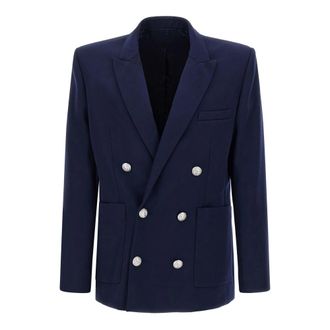 Balmain Double-breasted Blazer - - Jackets - Herren - Blau - L