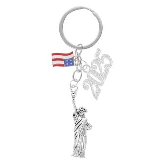 Supvox Porte-Cl&eacute;s Souvenir New York en M&eacute;tal Robuste Pendentif Statue Libert&eacute; et Drapeau Am&eacute;ricain Accessoire Chic pour Paquet &agrave; Dos Paquet &agrave; Main ou Voiture