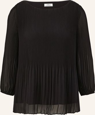 s.Oliver Black Label S.Oliver Black Label Blusenshirt Mit Plissees schwarz