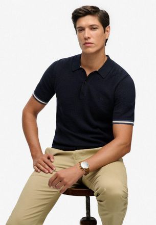 Superdry Poloshirt KNITTED TEXTURE S/S POLO Baumwolle, relaxed fit