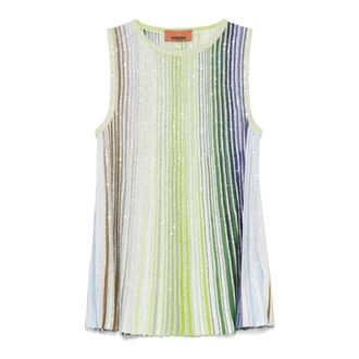 Missoni Femme, Tops, Multicolore, Taille: 38 FR Haut sans manches &agrave; rayures lam&eacute;