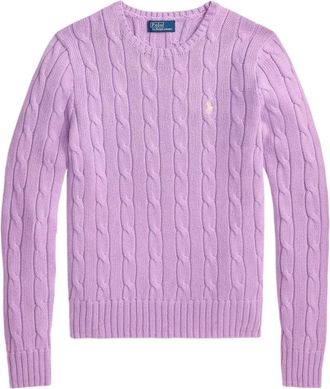 Polo Ralph Lauren Femme, Pulls, Violet, Taille: 40 FR Maglia Intrecciata Girocollo