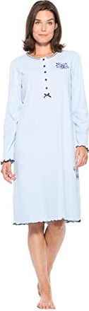 Lingerelle Chemise de Nuit Courte Coton Bio - Femme - Taille : 38/40 - Couleur : Bleu