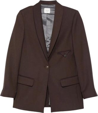 Alysi Femme, Vestes, Brun, Taille: 34 FR Blazer Poly Wool C/Taschino