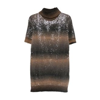 Liu Jo Femme, Robes, Multicolore, Taille: 36 FR Robe en laine avec sequins