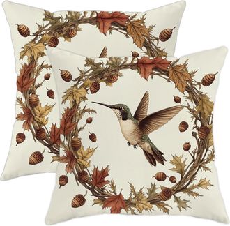 Generic Herbstkolibri Dekokissen Luxuri&ouml;se Sofakissen Weich Dekokissenbezug F&uuml;r Heimdekoration Balkon Bett 45X45Cm 2Er Set