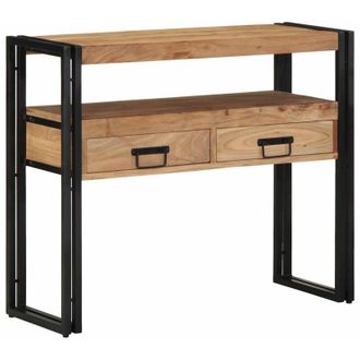 vidaXL vidaXL Konsole Schwarz 90x33x75 cm Massivholz Akazie und Metall