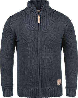 Solid SDPoul Herren Strickjacke Cardigan Grobstrick Pullover mit Stehkragen Baumwollmischung Regular fit, Gr&ouml;&szlig;e:2XL, Farbe:Insignia Blue Melange (8991)