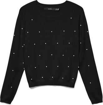 Vero Moda Vmglory Pearl Ls O-Neck Pullover Boo