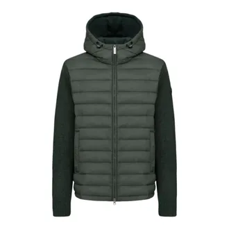 Colmar Homme, Vestes, Vert, Taille: XL Veste Verte à Capuche et Manches en Tricot