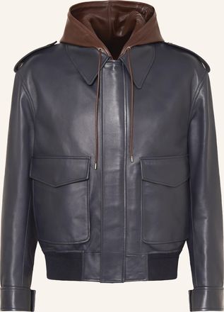 Loewe Lederblouson Mit Blende blau