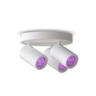 Calex Smart LED Deckenstrahler, 3-flammig rund, schwenkbar, RGB-Farben & kalt- bis warmwei&szlig; Licht, dimmbar, WLAN App- & Sprachsteuerung, Wei&szlig;