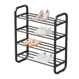 Generic Freistehender Schuhschrank: 4-lagiger Schuh-Aufbewahrungsst&auml;nder, hoher und gro&szlig;er Schuhturm f&uuml;r den Eingangsbereich, ideal f&uuml;r das Schlafzimmer im Ga