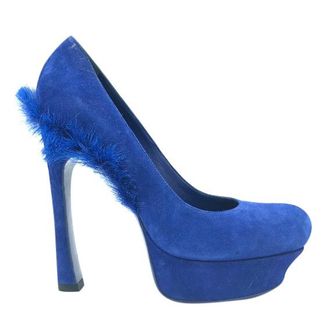Saint Laurent Yves Saint Laurent Palais Mohawk Blue Suede Pumps Size 39