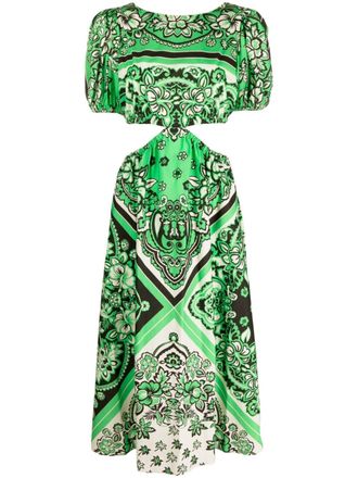 Red Valentino robe-chemise en coton à imprimé cachemire - Vert