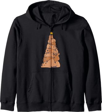 Huebucket Christmas Tree Capybara Kapuzenjacke