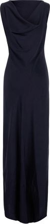Antonelli Womens Long Dress Blue Satin