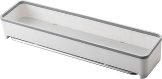 Soimiss Plastik Wandregal mit Handtuchhalter Multifunktionales Badezimmer Aufbewahrungsregal ohne Bohren Platzsparendes Wandmontiertes Organizer Regal für Küc