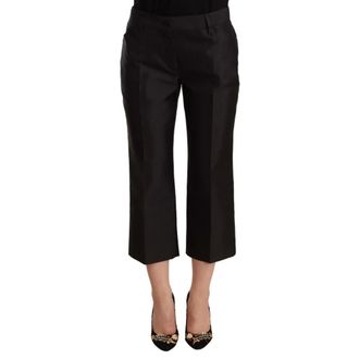 Dolce & Gabbana Femme, Pantalons, Noir, Taille: 38 FR Cropped Pantalons