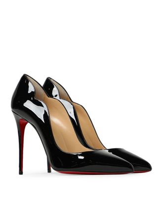 Christian Louboutin Womens Black Patent Leather Hot Chick Pumps 100