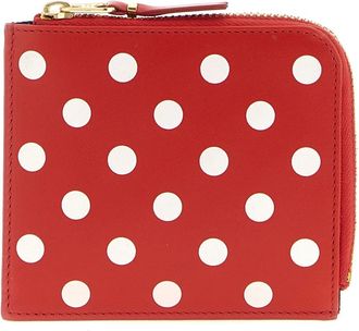Comme Des Gar&ccedil;ons Femme, Sacs, Rouge, Taille: ONE Size Polka Dots Printed Wallet