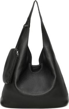Generic Sac &agrave; main Hobo de luxe pour femme - En cuir synth&eacute;tique - Avec plusieurs compartiments - Grande capacit&eacute; - 46 x 37 x 14 cm, Noir, Large
