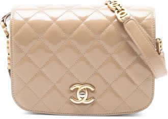 Chanel Hobo Bags - Mini Shiny Calfskin My Sweet CC Flap - Gr. unisize - in Braun - f&uuml;r Damen