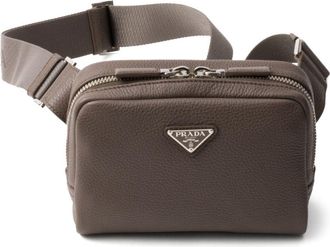 Prada Brique Schultertasche aus Saffiano-Leder - Grau