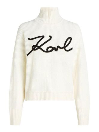 Karl Lagerfeld Pull Col Rond - Blanc