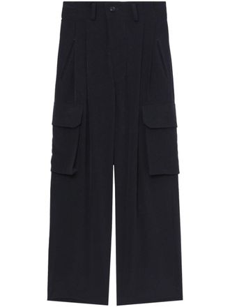 Yohji Yamamoto Cargohose mit hohem Bund - Schwarz