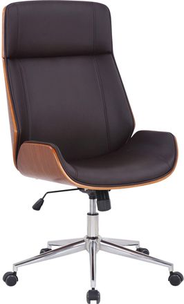 Clp Bürostuhl ergonomisch mit Armlehne Varel, Schreibtischstuhl mit modern drehbar und höhenverstellbar Gestell, Rückenlehne kippbar, Farbe:walnuss/braun
