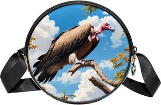 Generic Sac &agrave; bandouli&egrave;re rond pour femme, petit sac &agrave; bandouli&egrave;re mignon avec fermeture &eacute;clair, bretelles r&eacute;glables, sac &agrave; main rond d&eacute;contract&eacute; pour femmes 