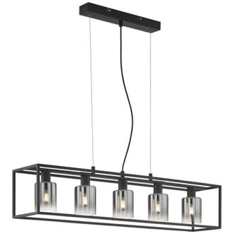 Fischer & Honsel Fischer&honsel - Lampe suspendue lampe de table à manger lampe suspendue lampe de salon en verre fumée 5 ampoules